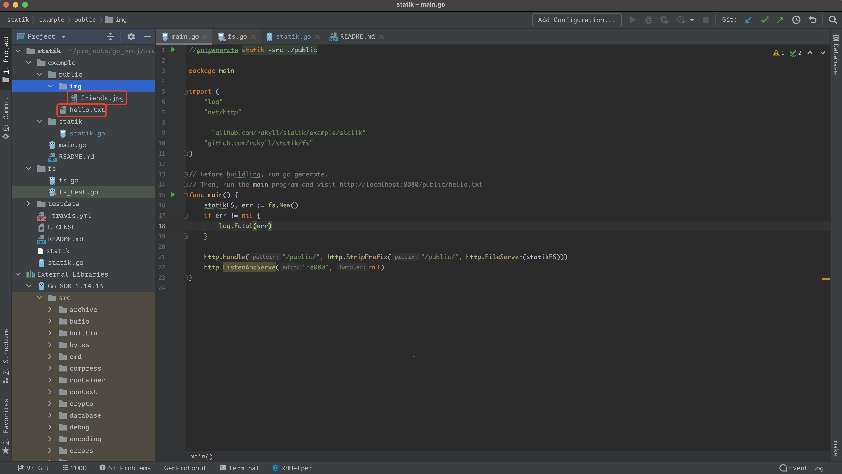 使用golang的statik工具打包，并访问特定资源（文本、图片、二进制等） | Hexo